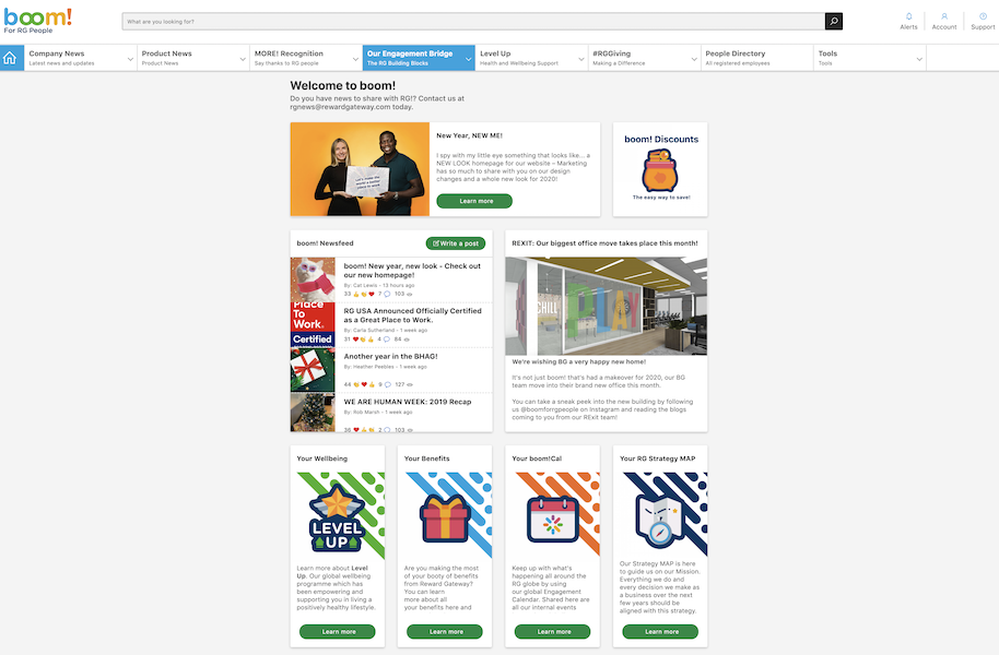 Internal Communications System Example | Reward Gateway UK