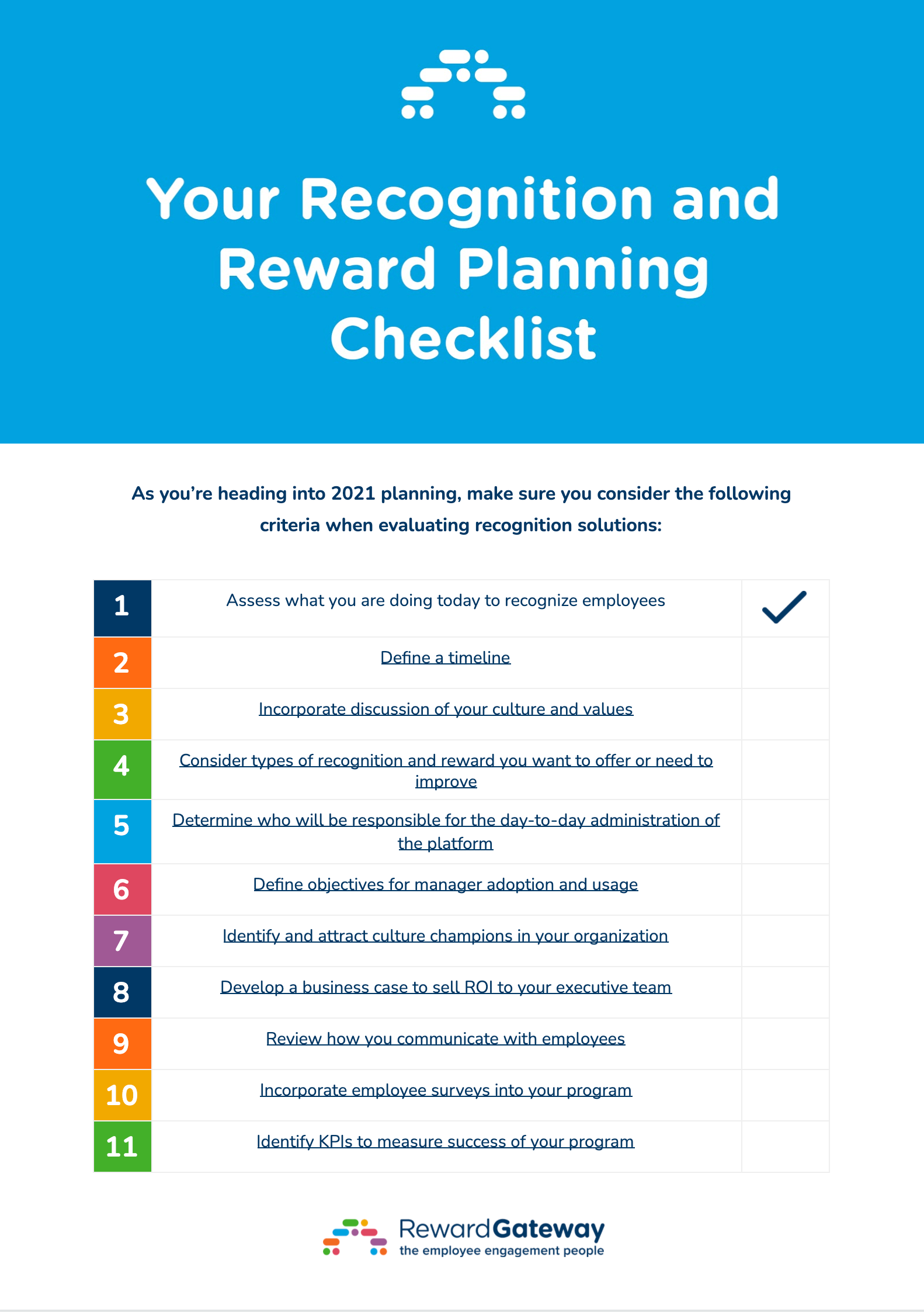 Employee Recognition Checklist for 2021 | Reward Gateway